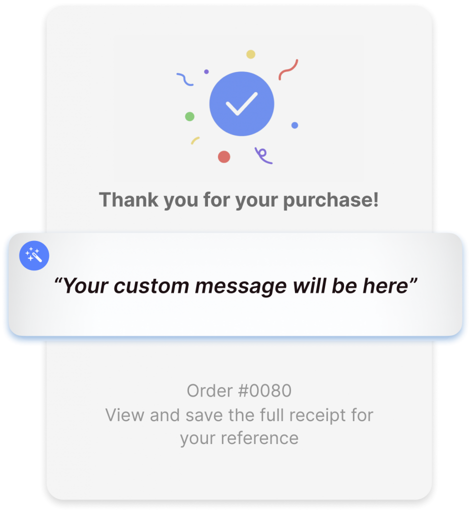 Custom Thank You message – Updates